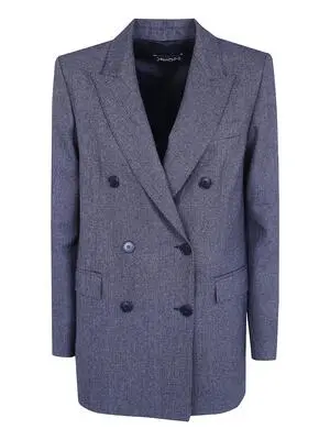 DRHOPE Double Breasted Blazer - Gray