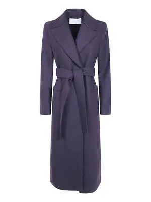 Harris Wharf London Wool Coat With Belt Detail - Red