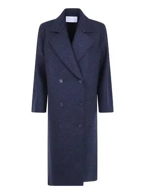 Harris Wharf London Double-breasted Long Coat - Gray