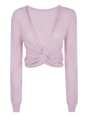 TWINSET V-neck Sweater With Knot Detail - Pink