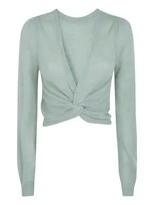 TWINSET V-neck Knot Detailed Sweater - Green