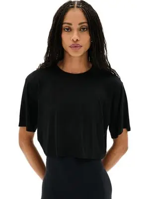 Splits59 Djuna Oversized Cropped Jersey Tee - Black