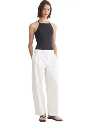 Everlane Barrel-leg Pant In Organic Cotton Sateen - Bone