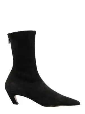 Khaite Suede Ankle Boots - Black
