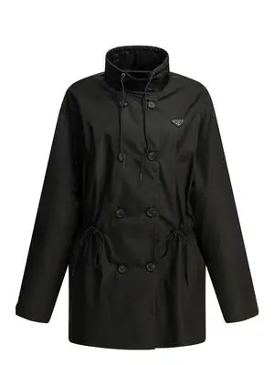 Prada Double-breasted Raincoat - Black