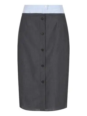 Prada Midi Skirt With Button Detailing - Grey