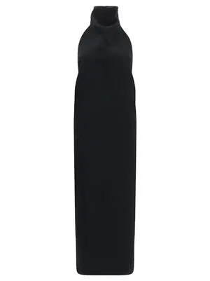 Khaite KHAITE Roxanne High Collar Dress Black