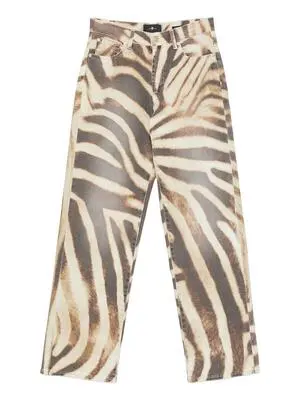 7 For All Mankind Stovepipe Straight Jeans With Animal Print - Multi