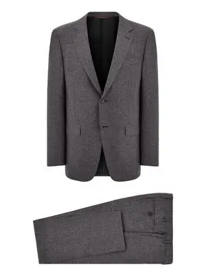 Canali Anthracite Pure Wool Herringbone Regular-fit Suit - Grey