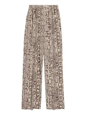 Balenciaga Python Print Wide-leg Trousers - White