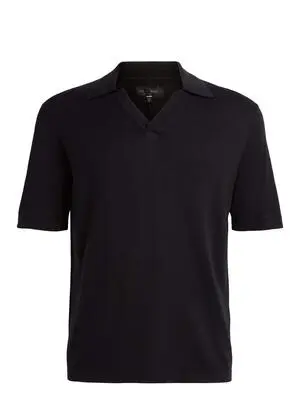 Rag & Bone Silk-cotton Conrad Polo Shirt - Black