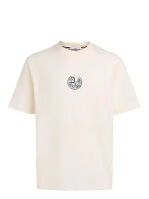 Stone Island Cotton Vertical Compass T-shirt - Ivory