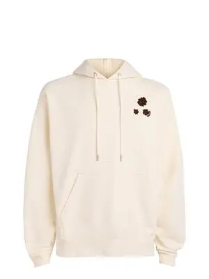Sandro Oversized Flocked Floral Hoodie - Beige