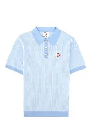 Casablanca Polo In Maglia A Righe - Azure