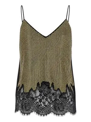 SELF-PORTRAIT Lace And Crystal Embellished Top - Multicolour