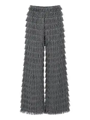 Alberta Ferretti Fringed Pants - Grey
