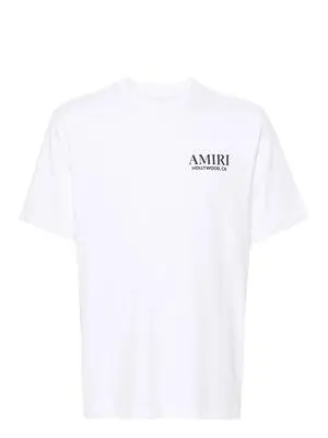 AMIRI Amiri Ribbed Mini Crew Neck T-Shirt With Rubberised Logo And Bones Motif
