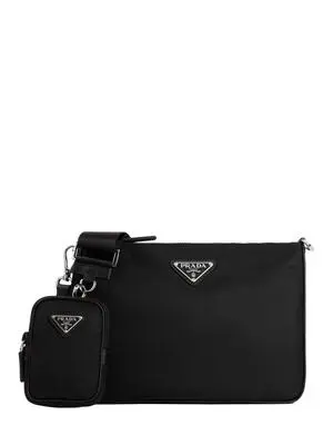 Prada Recycled Polyamide Mini Bandolier Bag - Black