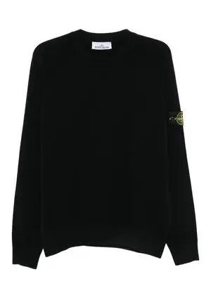 Stone Island Stone Island Ribbed Turtleneck Sweater With Badge Detail Nero