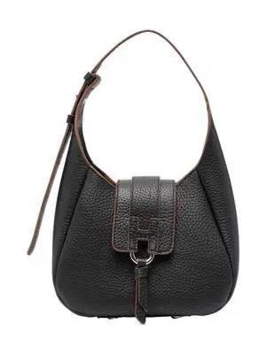 Hogan Trend Mini Leather Hobo Bag - Black