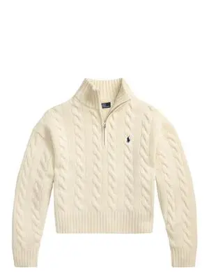 Polo Ralph Lauren Cable Knit Mock Neck Pullover - Cream