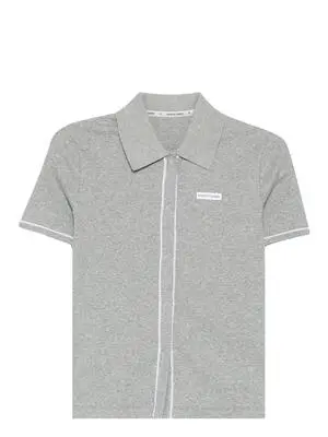 MARINE SERRE Short Sleeve Polo Shirt - Grey