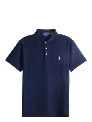 Polo Ralph Lauren Custom Slim Fit Honeycomb Textured Polo Shirt - Blue