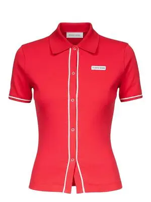 MARINE SERRE Retro Polo T-shirt - Red