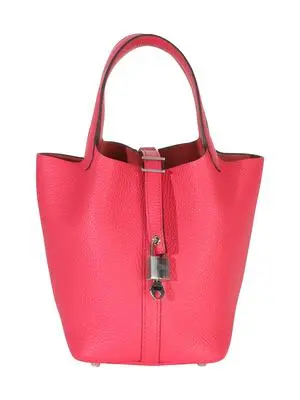 Hermès Hermès Rose Extreme Clemence Picotin Lock 18 PHW Pink