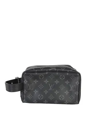 LOUIS VUITTON Monogram Eclipse Canvas Locker Dopp Kit Toiletry Pouch - Black