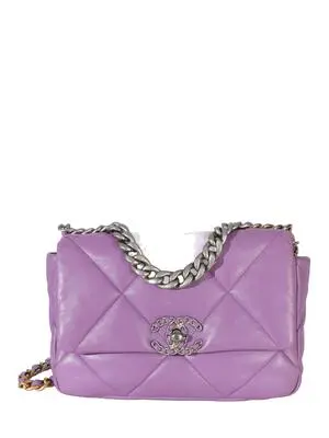 Chanel Quilted Lambskin 19 Flap Bag - Purple