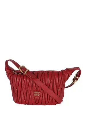 Miu Miu Nappa Matelasse Pouch - Red