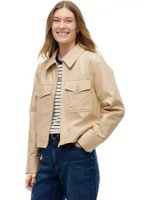 Tommy Hilfiger Lightweight Twill Chino Zip Jacket - Clayed Pebble