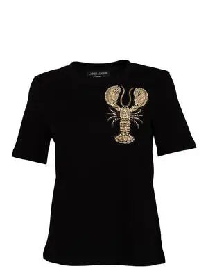 HOUSE OF LAINES LONDON Embellished Lobster T-shirt - Black/gold