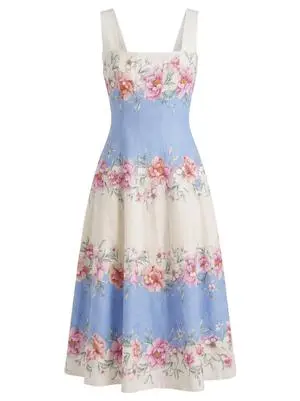 Yumi Kim Sienna Floral Print Midi Dress - Blue