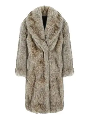 OSCARMORRIS Oscarmorris Neutrals Nuit Faux Fur Coat Beige