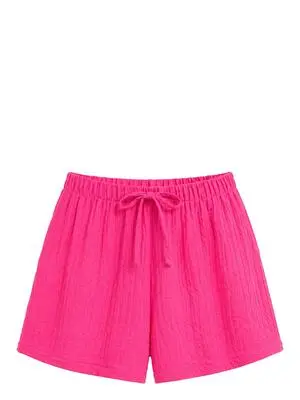 MUCHE & MUCHETTE Muche Et Muchette Dobby Lycra Cotton Shorts Pink