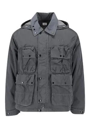 C.P. COMPANY Heavy Chrome-r" Hooded Jacket With Goggle Detail - Black