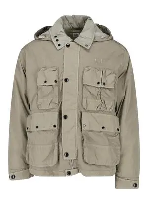 C.P. COMPANY C.P. Company "Heavy Chrome-R" Hooded Jacket With Goggle Detail Green