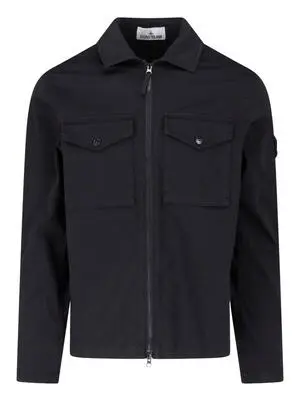 Stone Island Zip Shirt Jacket - Black
