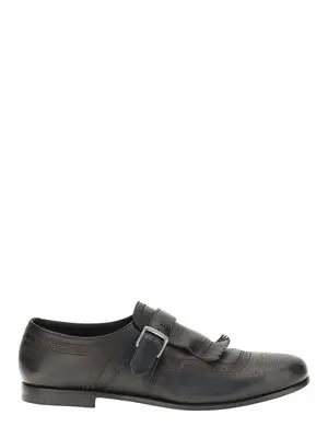 Church's Shanghai Leather Loafers With Houndstooth Wool Inserts - Black