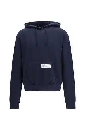 MAISON MARGIELA Hooded Sweatshirt With Central Pocket - Blue