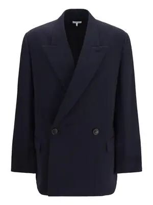 Loewe Wool Blend Double-breasted Blazer - Blue