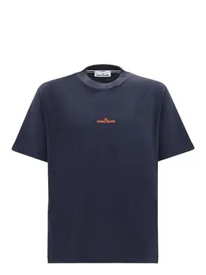 Stone Island Center Ogo T-shirt Mae - Blue