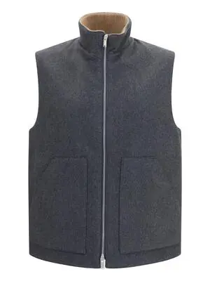 LARDINI Wool And Cashmere Vest - Grey