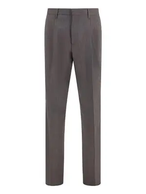 LARDINI Tailored Viscose Houndstooth Pants - Grey