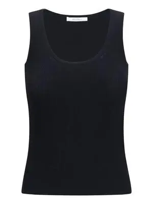 Max Mara Max Mara Ribbed Jersey Tank Top Black
