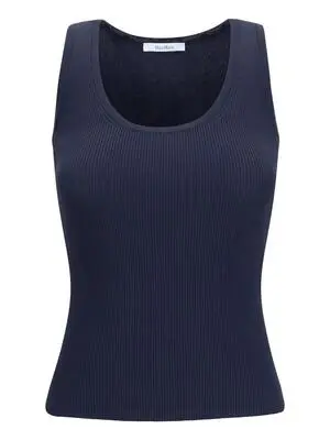 Max Mara Ribbed Jersey Tank Top - Blue