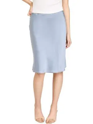 WAYF WAYF Felicity Satin Slip Skirt Slate