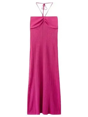 Mango Knit Halter Neck Dress - Fuchsia